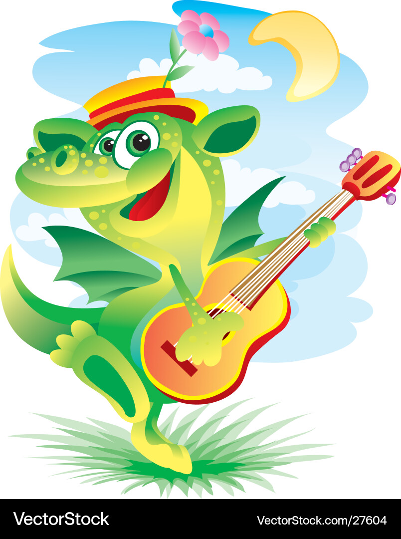 Singing dragon Royalty Free Vector Image - VectorStock