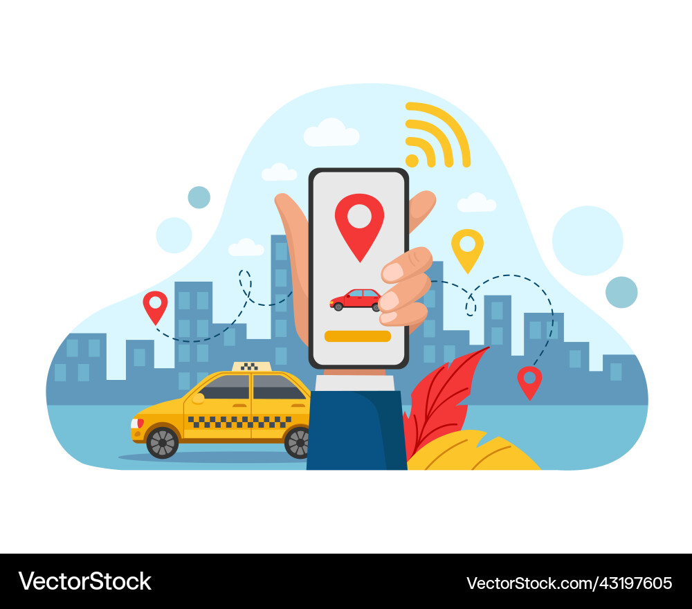 Car share app automobile parking rental auto Vector Image