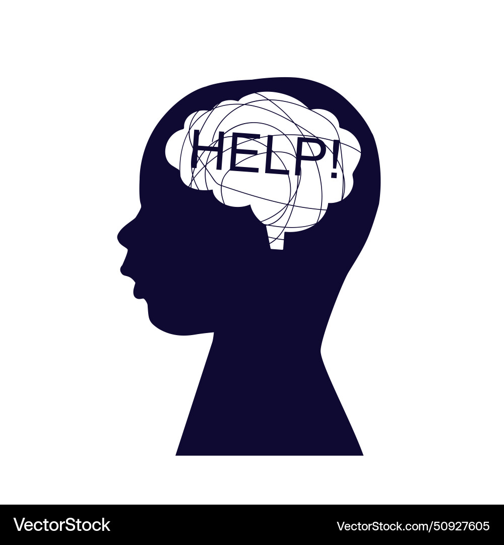 Child head icon need help concept Royalty Free Vector Image