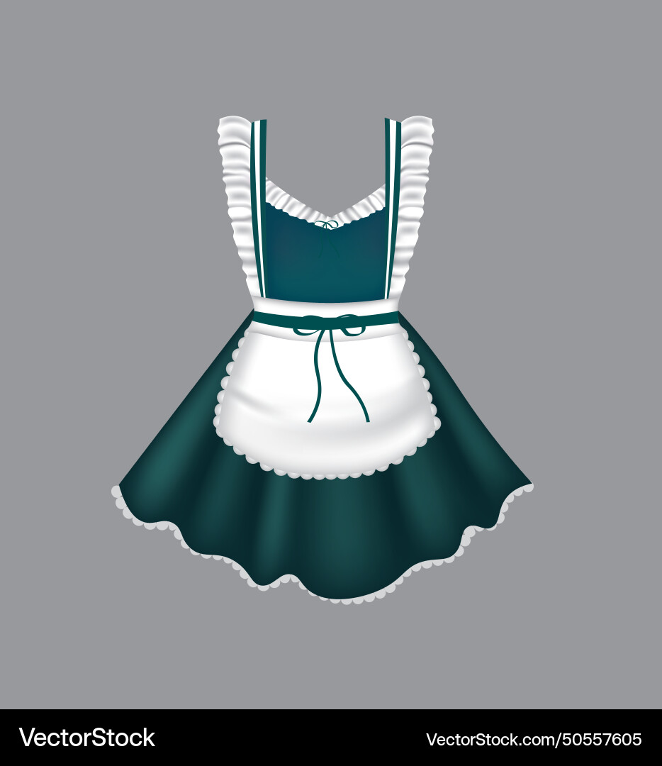 Green maid uniform Royalty Free Vector Image - VectorStock