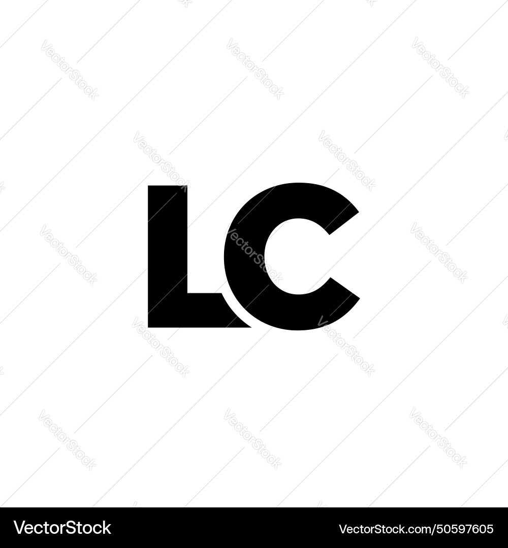 Letter l and c lc logo design template minimal Vector Image