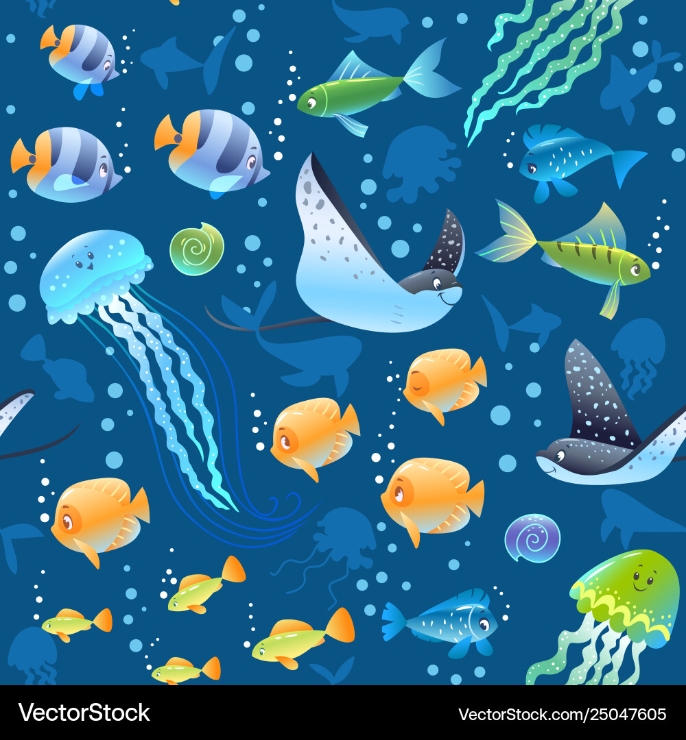 Ocean Seamless Pattern Royalty Free Vector Image