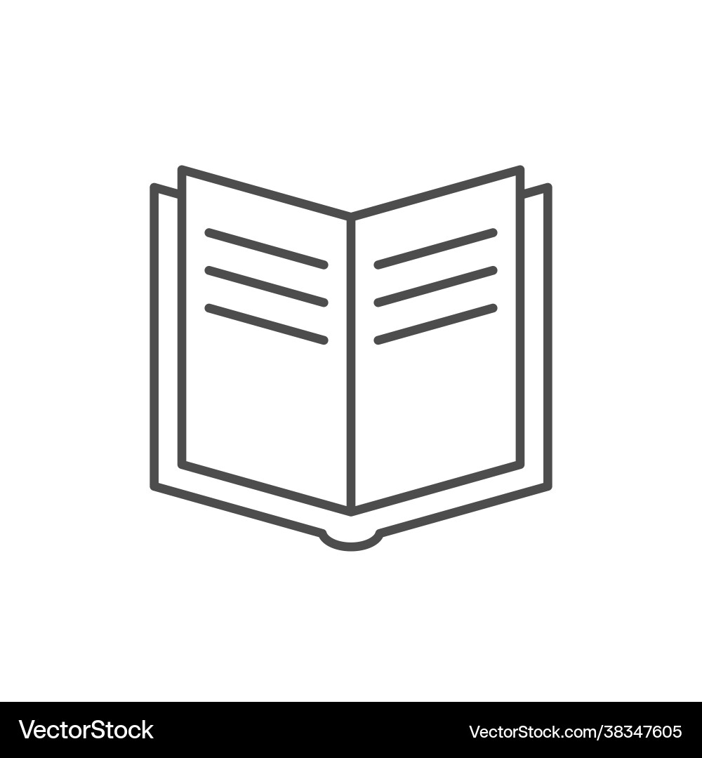 Open Book Line Icon Royalty Free Vector Image - VectorStock