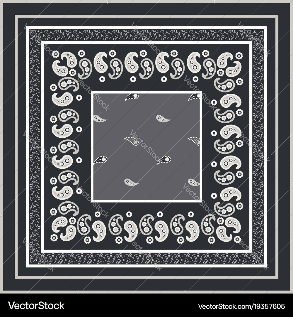Paisley Square Print Bandana Royalty Free Vector Image
