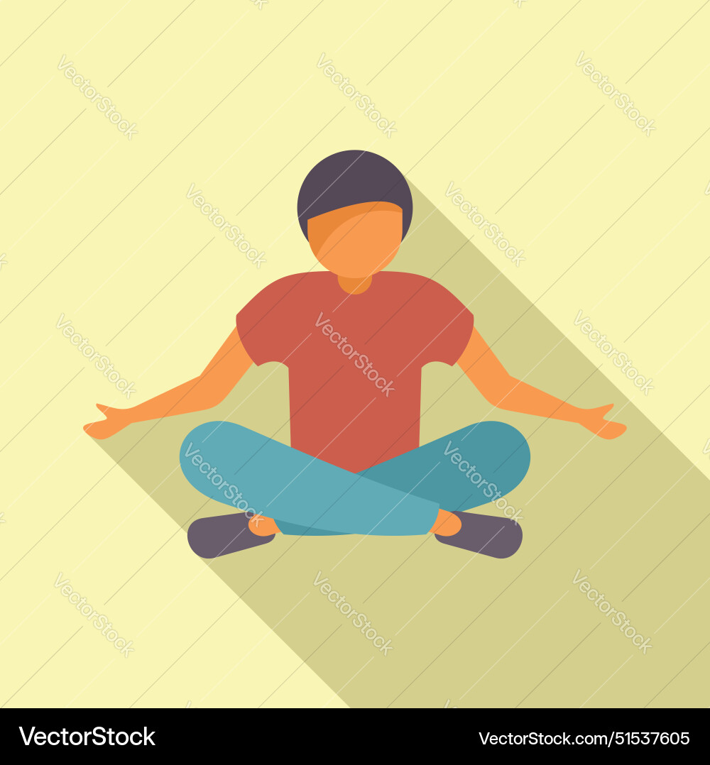 Peaceful meditation serene figure in calm pose Vector Image