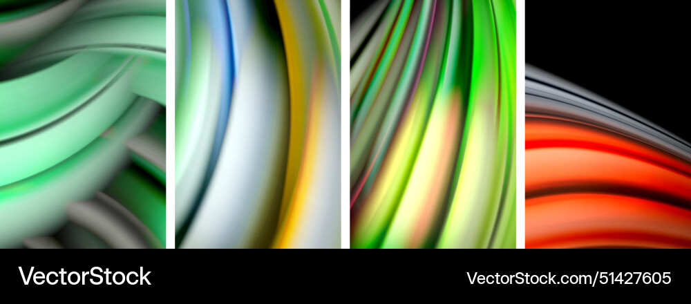 Rainbow style fluid color wave line background Vector Image