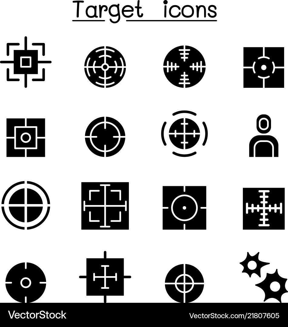 Target icon set Royalty Free Vector Image - VectorStock