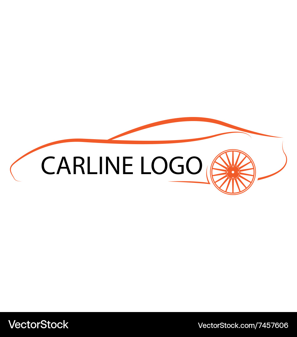 Calligraphic car logo Royalty Free Vector Image