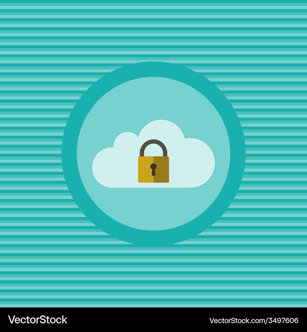 Cloud security flat icon Royalty Free Vector Image