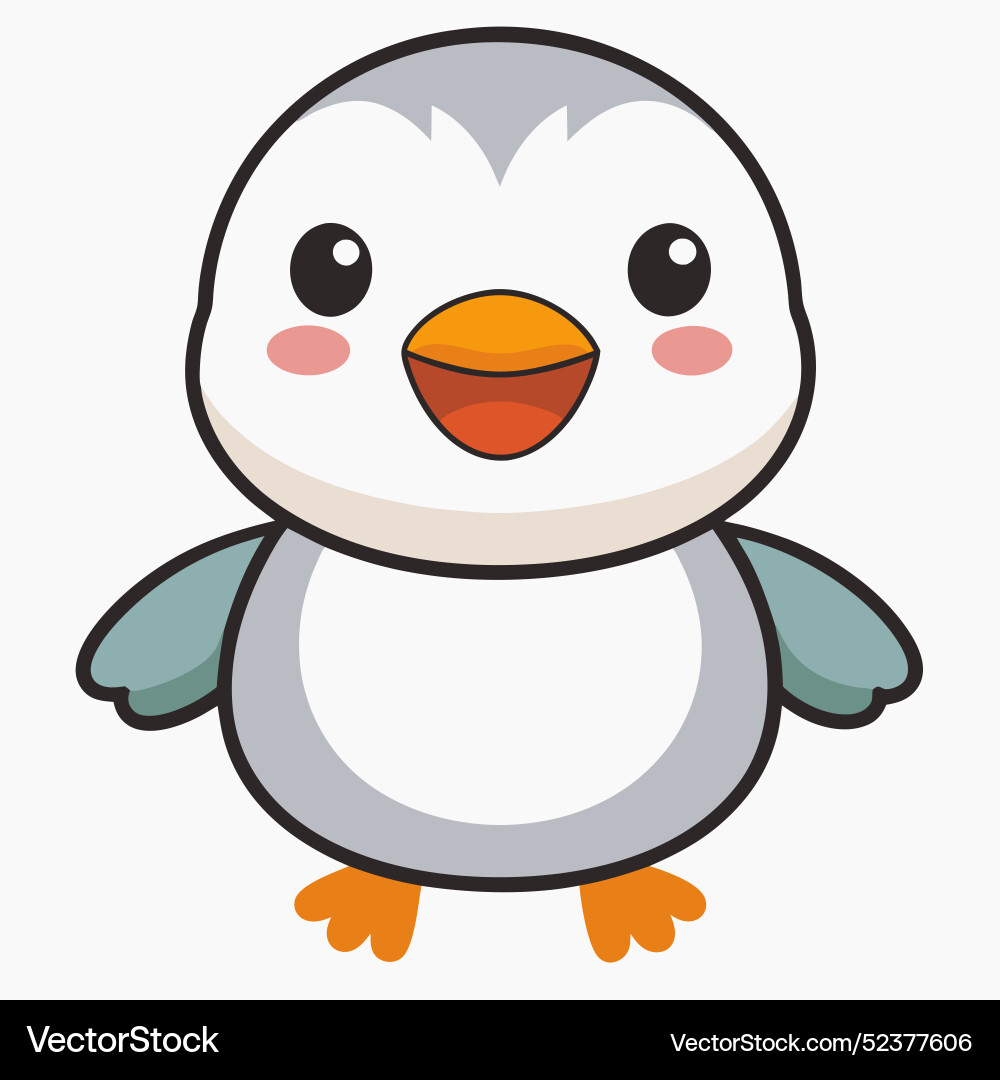 Coot duck smiles kawaii Royalty Free Vector Image