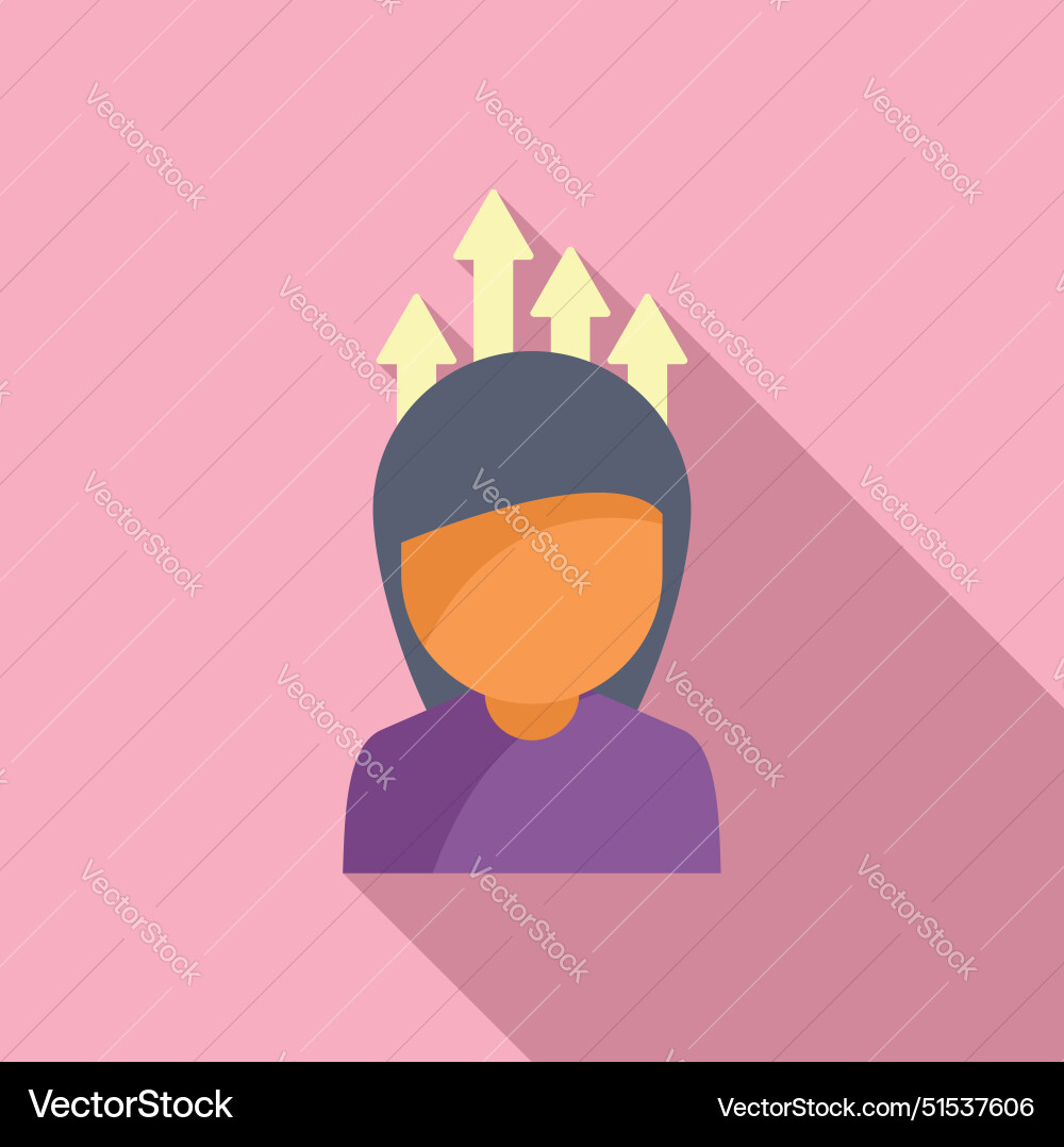 Flat design of a head with growth arrows Vector Image