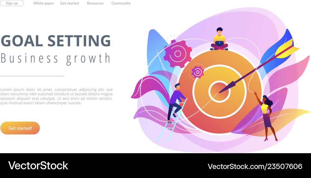 Goals and objectives concept landing page Vector Image