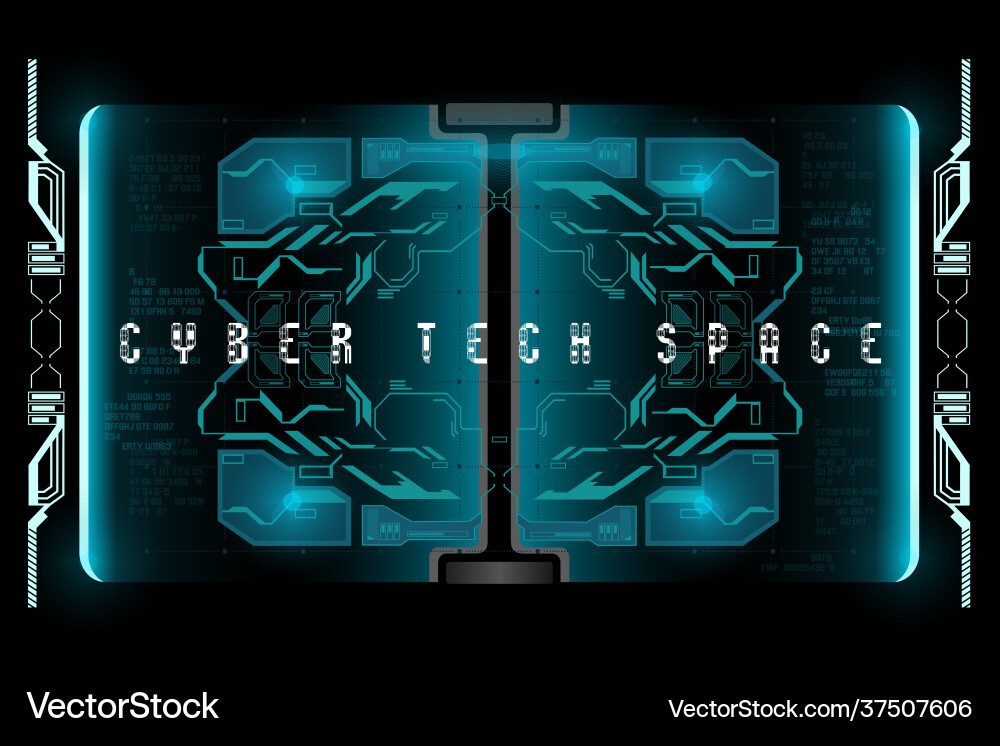 Cybertech Hud Futuristic Hud Set Frame Virtual Screen Cyber Tech Stock