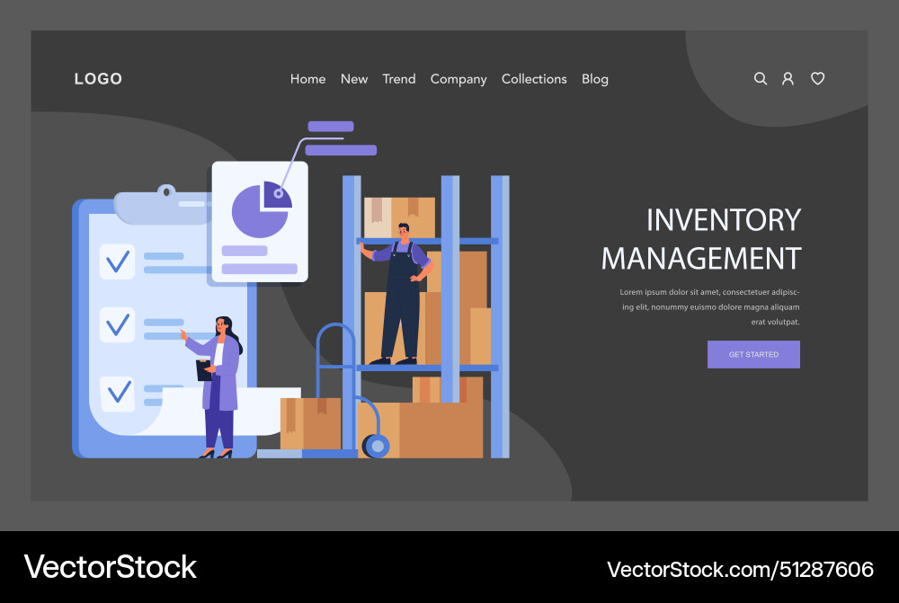 Inventory management concept flat Royalty Free Vector Image