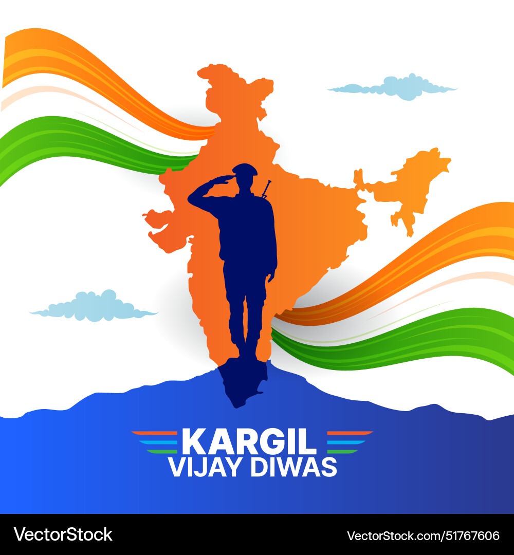 Kargil vijay diwas celebration concept banner Vector Image