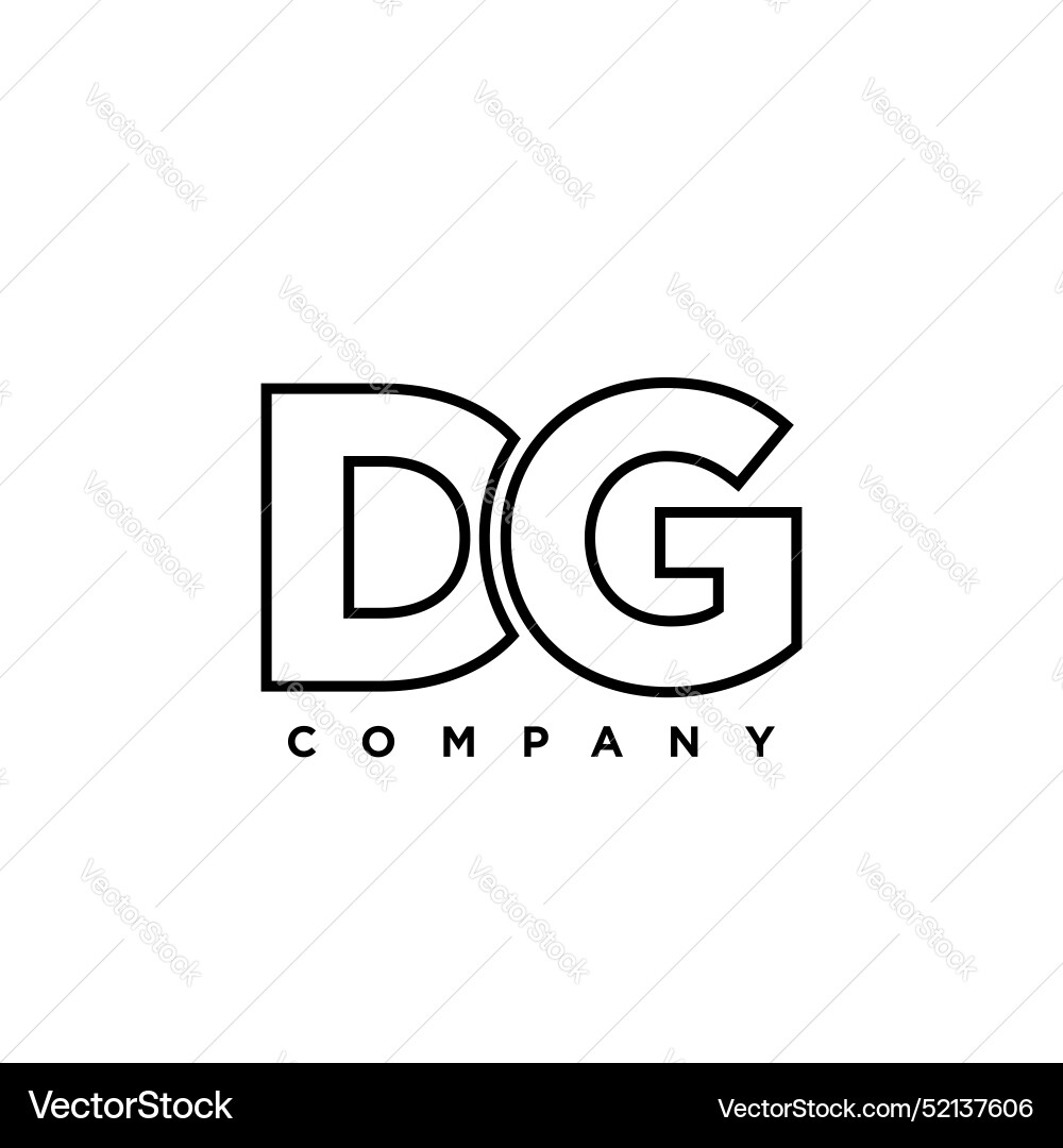 Letter d and g dg logo design template minimal Vector Image