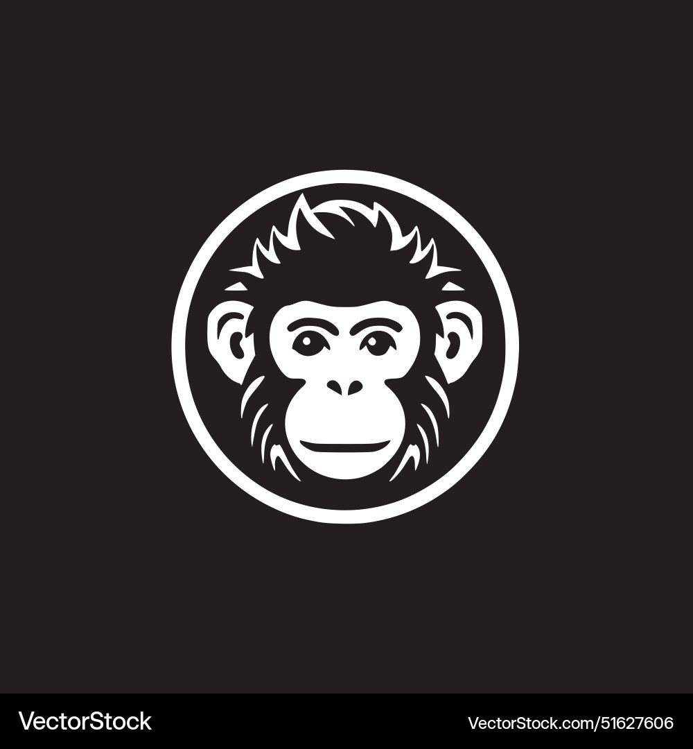 Monkey - minimalist and simple silhouette Vector Image