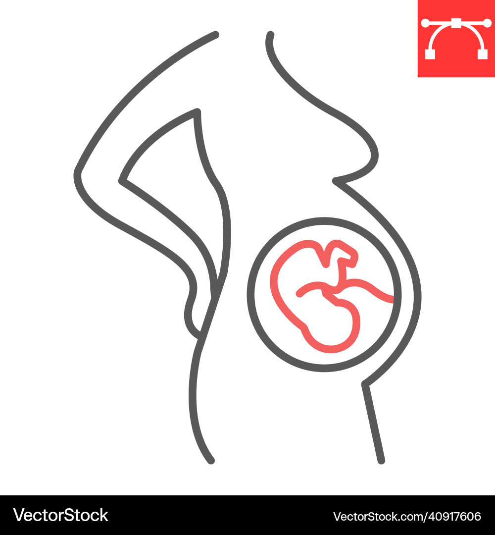 Pregnant woman line icon Royalty Free Vector Image