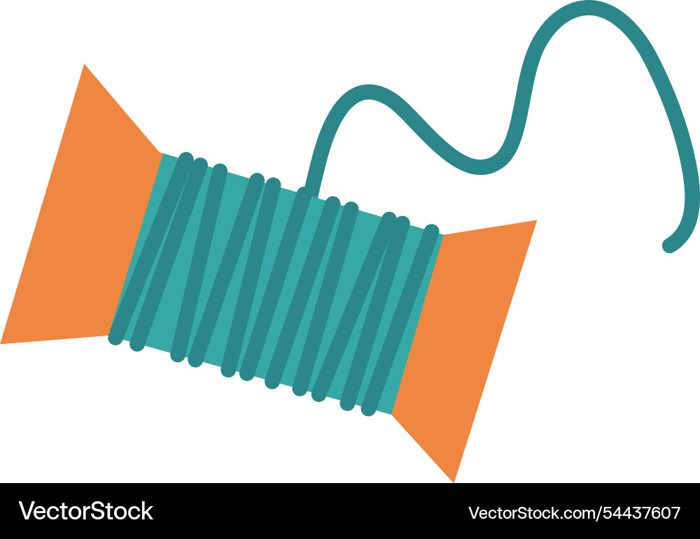 A blue and orange piece of string with knot Vector Image