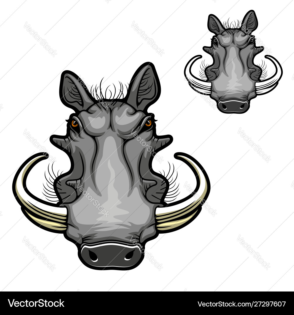 African Warthog Head Mascot Royalty Free Vector Image