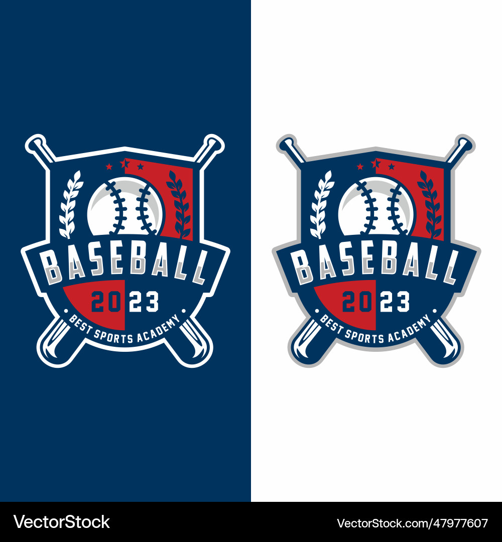 Baseball club sport logo design Royalty Free Vector Image
