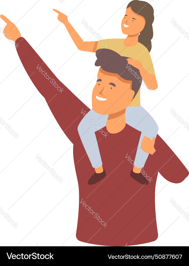Play dad with kid icon cartoon stay Royalty Free Vector