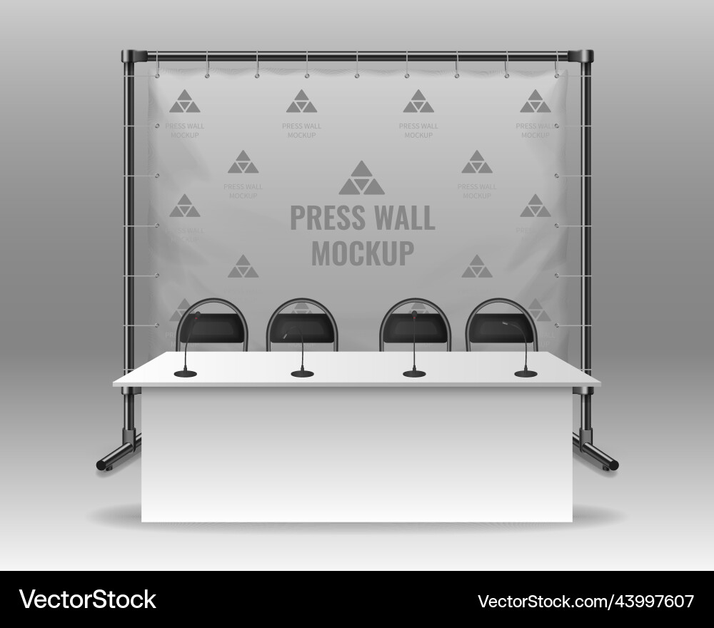 Press Wall Conference Mockup Royalty Free Vector Image