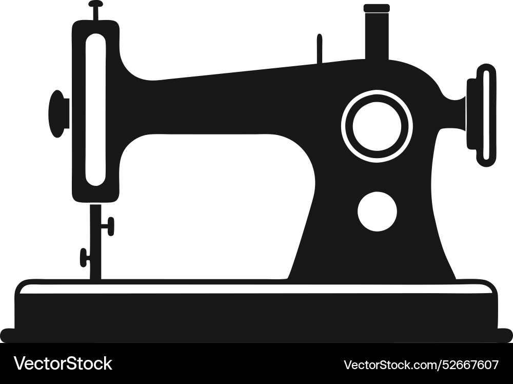 Sewing machine silhouette on a white background 5 Vector Image