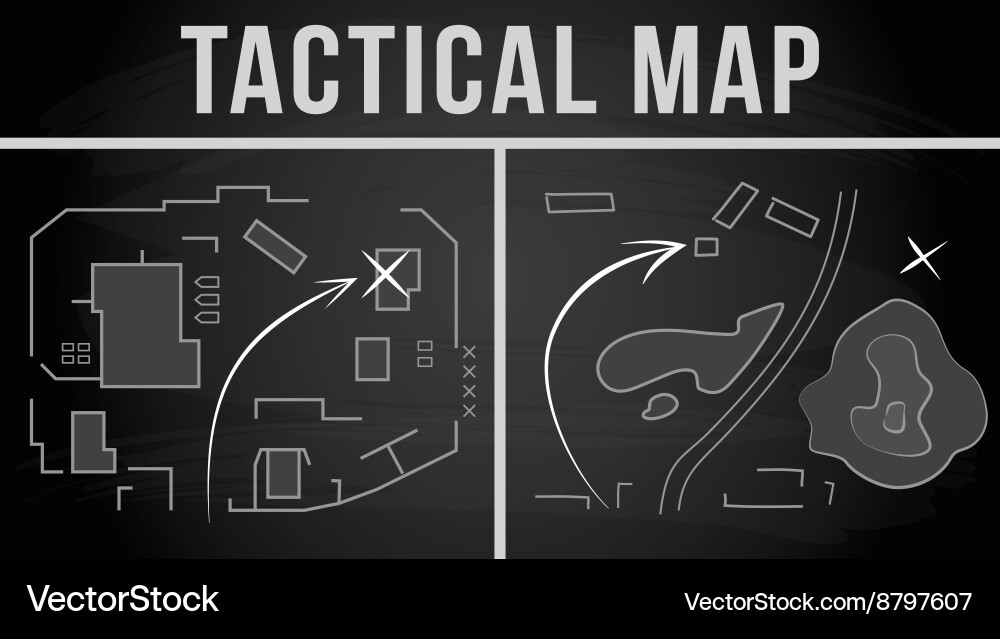 Tactical map of the fighting Royalty Free Vector Image