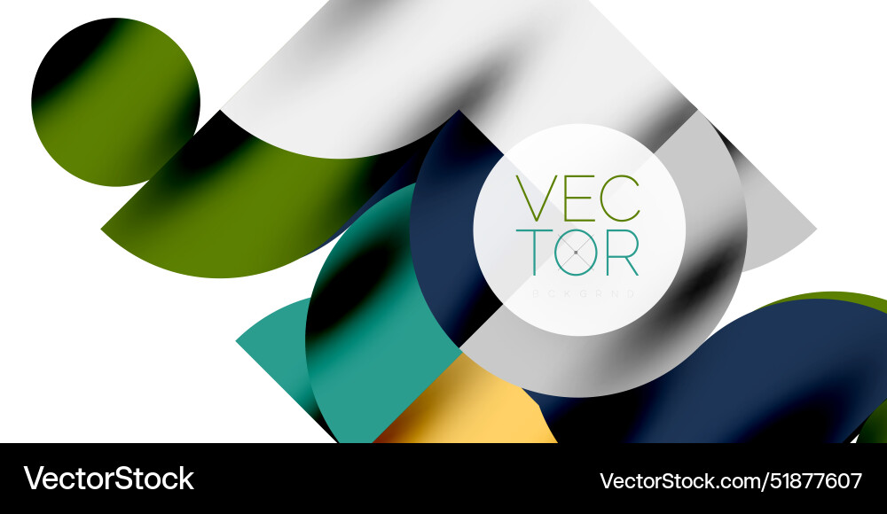 Tech minimal circular shapes geometric art Vector Image