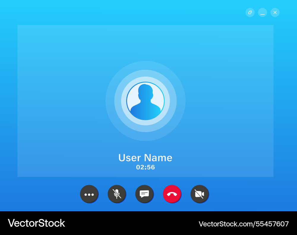 Video call screen template stream web chatting Vector Image