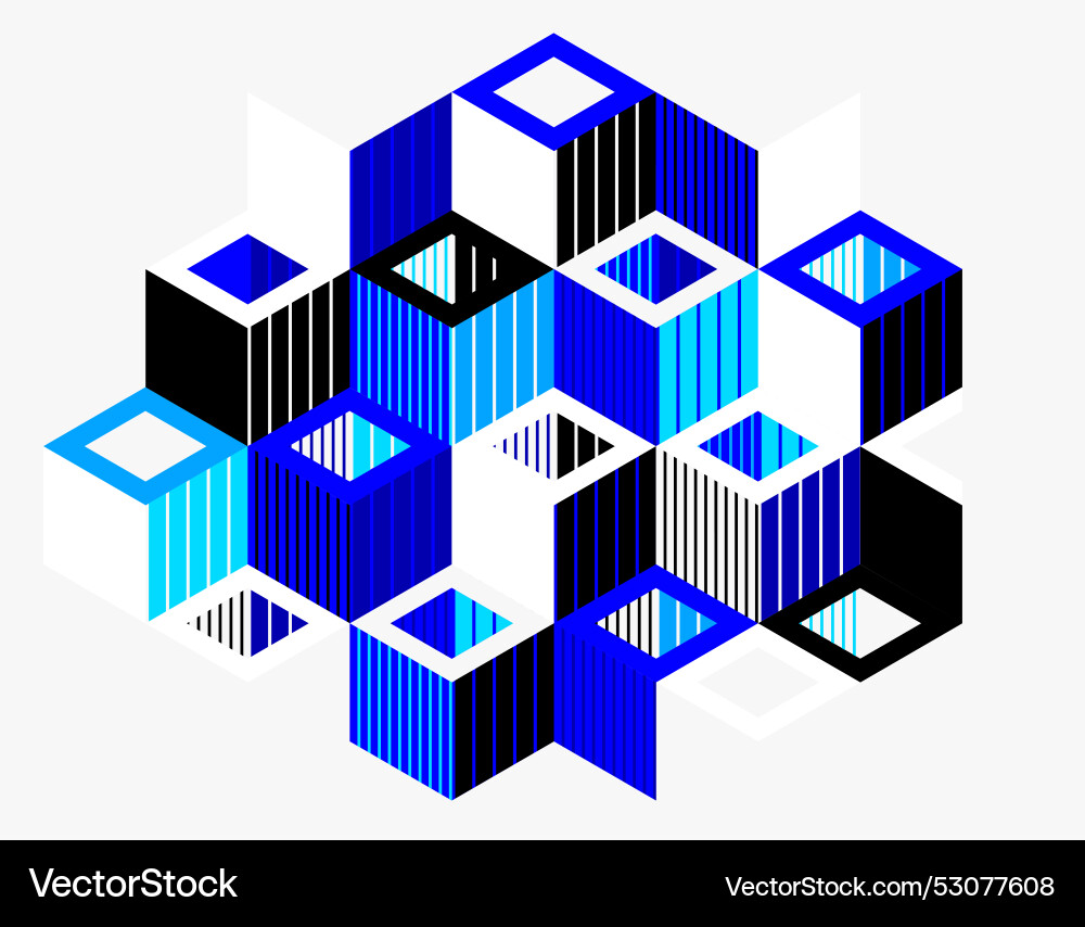 Abstract wallpaper with 3d isometric cubes blocks Vector Image