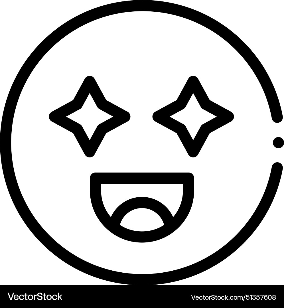 Amazed icon thin linear style design isolated Vector Image