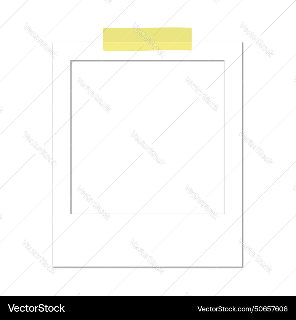 Blank instant photo frame template with adhesive Vector Image