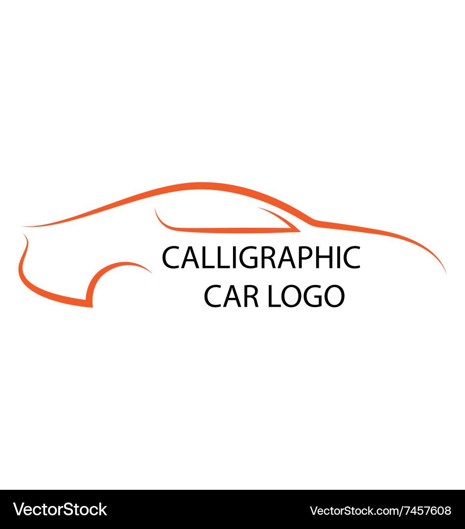 Calligraphic car logo Royalty Free Vector Image