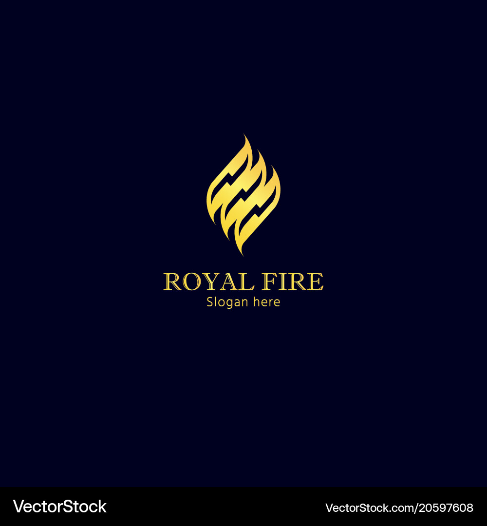 Fire flame logo golden energy color design Vector Image