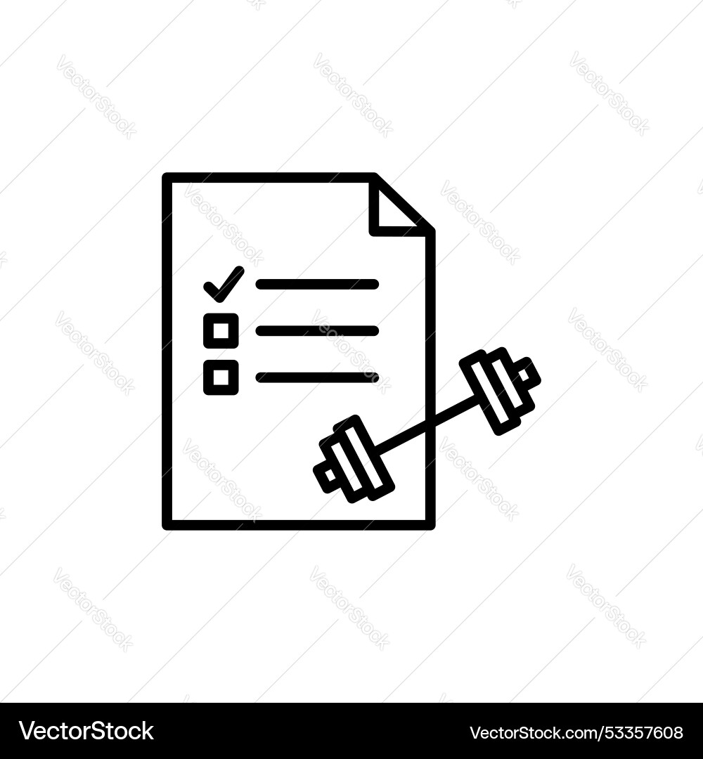 Fitness plan icon set workout exercise nutrition Vector Image