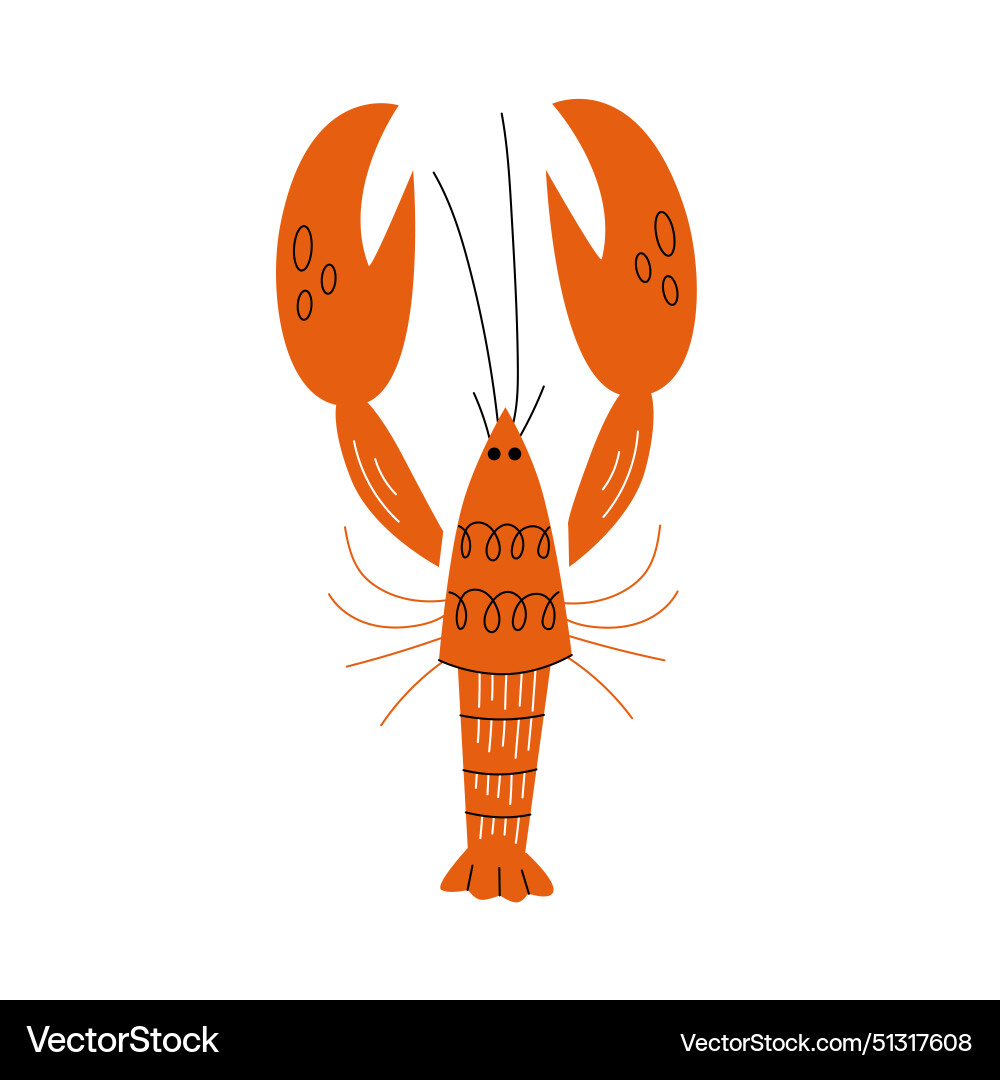 Flat with lobster Royalty Free Vector Image - VectorStock