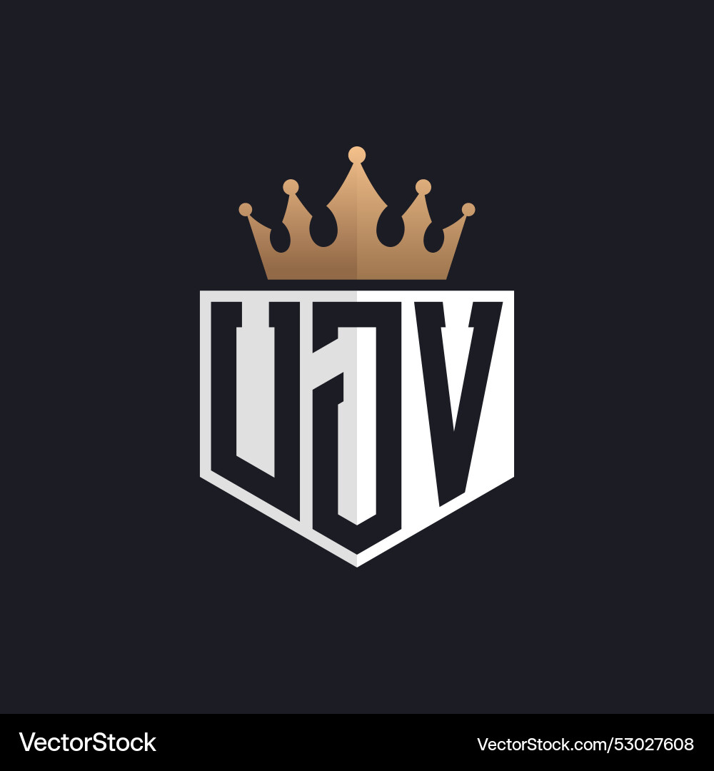 Luxury ujv logo with crown elegant initials Vector Image