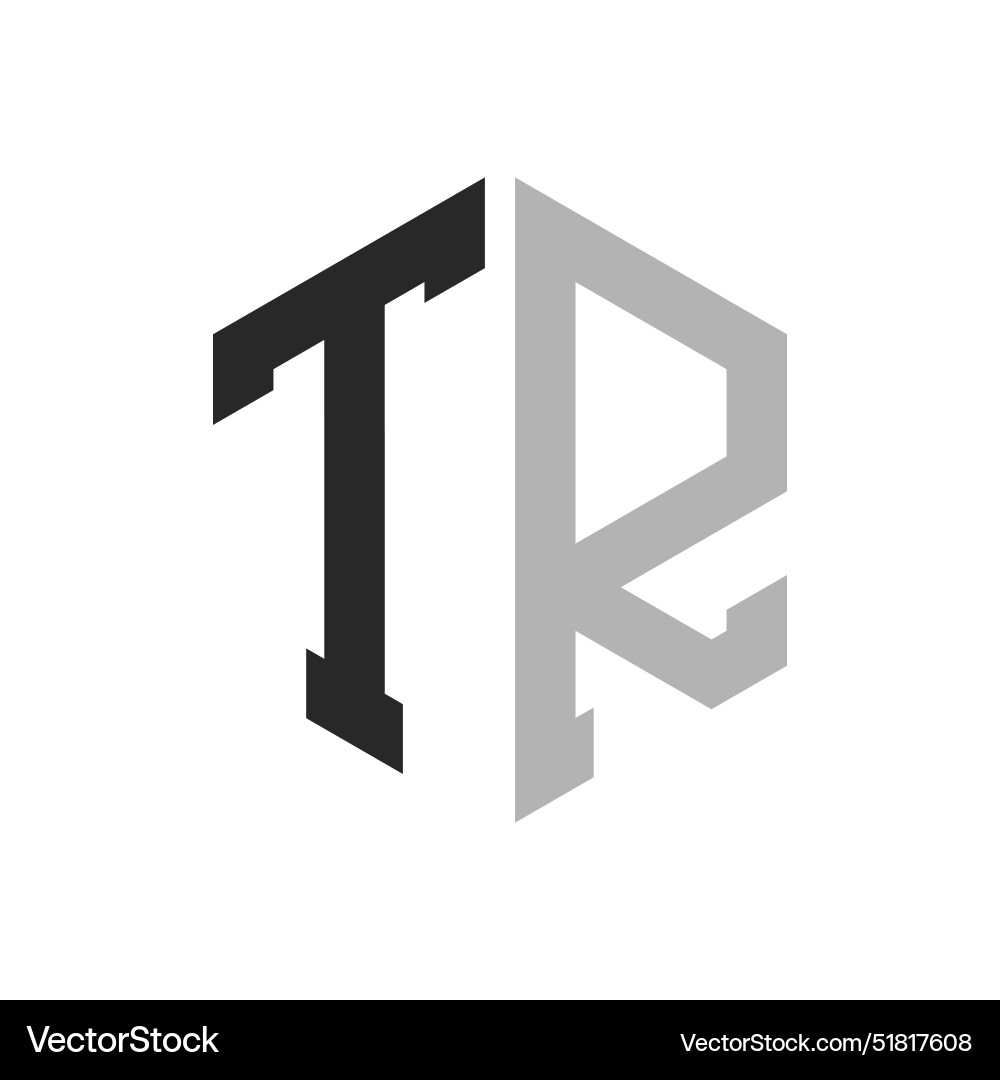 Modern unique hexagon letter tr logo design Vector Image