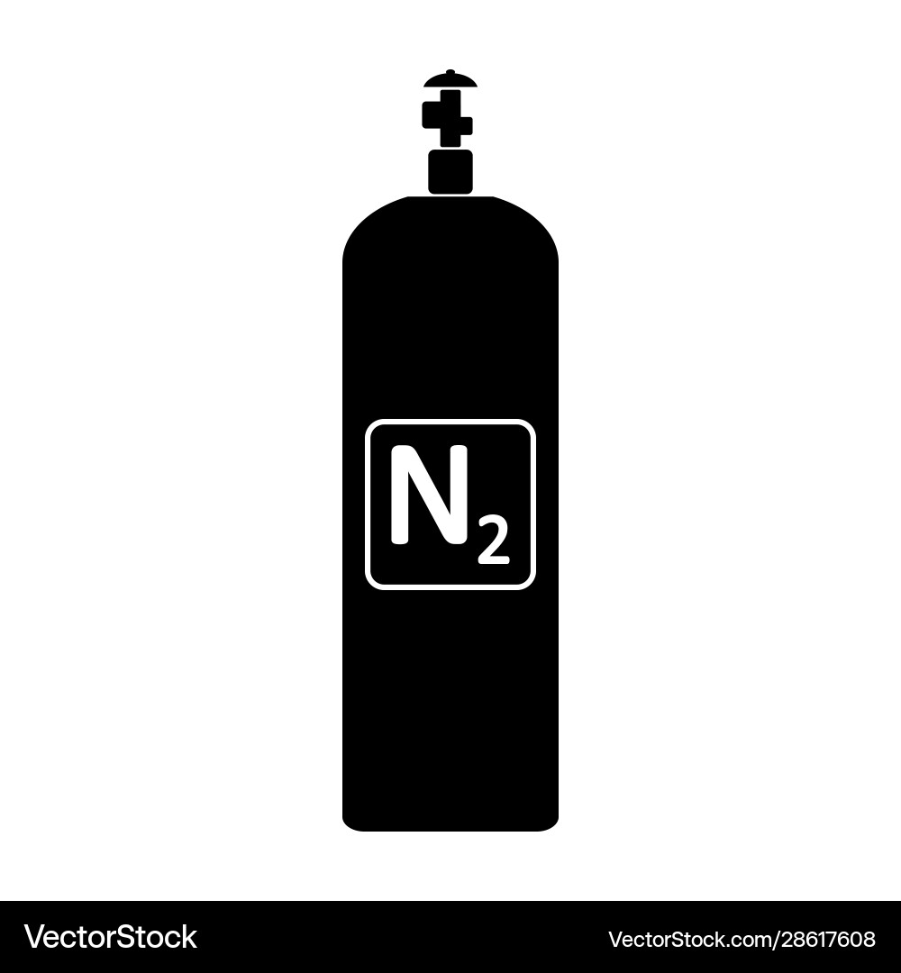 Nitrogen gas cylinde icon Royalty Free Vector Image