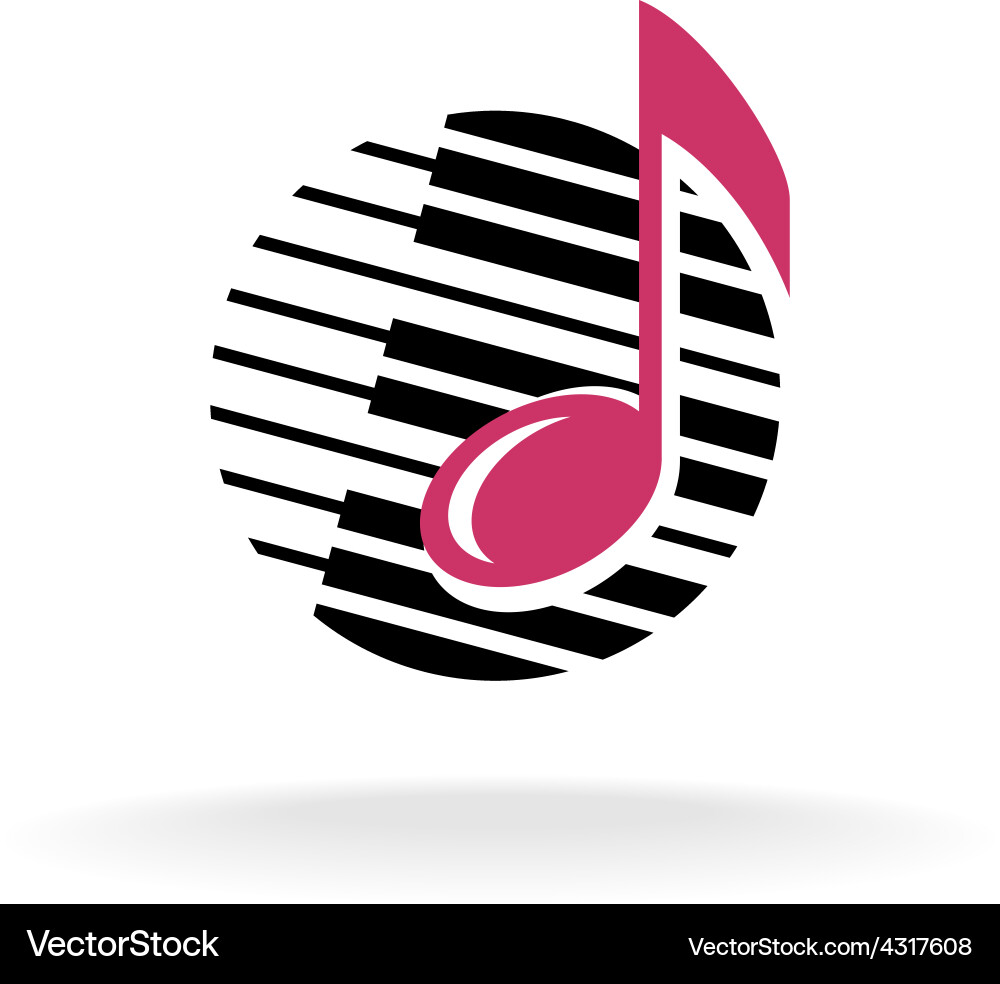 Note with piano keys logo Royalty Free Vector Image