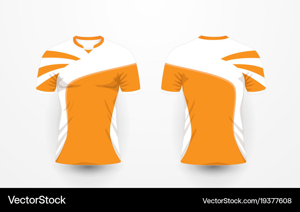 Orange and white pattern sport football kits Vector Image
