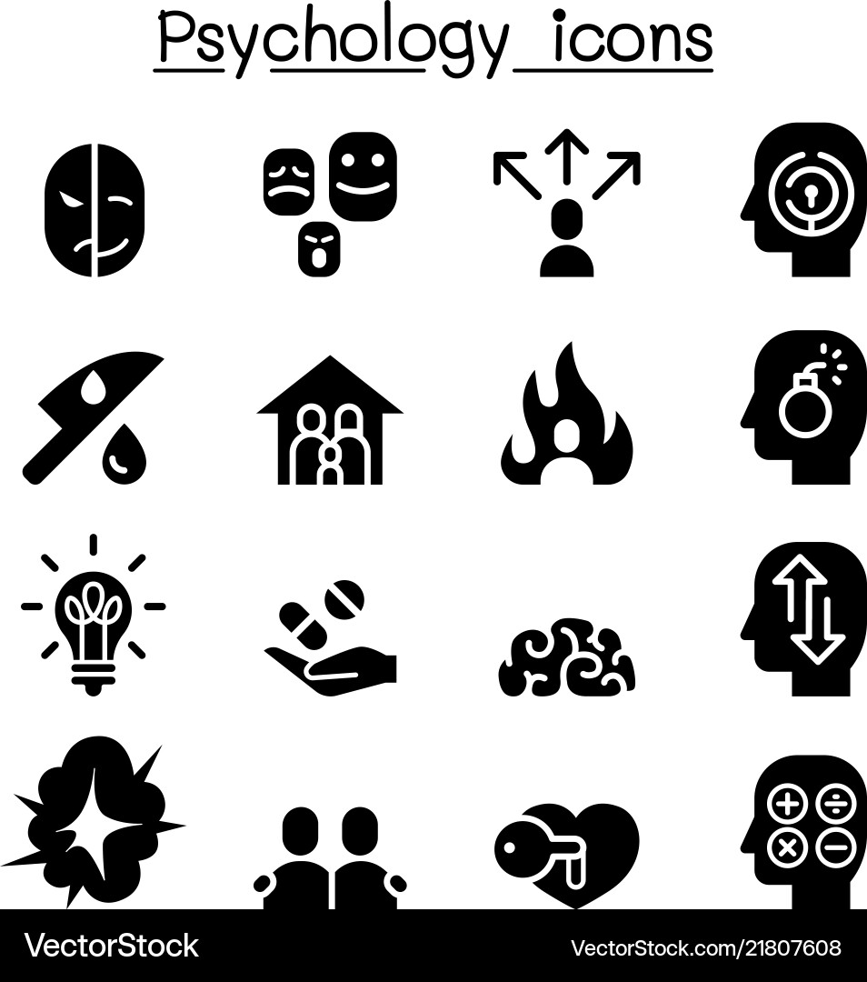 Psychology icon set Royalty Free Vector Image - VectorStock
