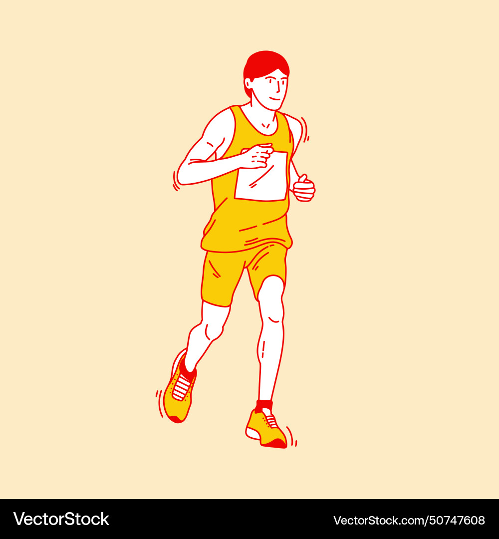 Simple cartoon of a marathon runner 1 Royalty Free Vector