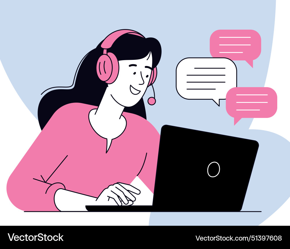 Technical support chat customer service Royalty Free Vector