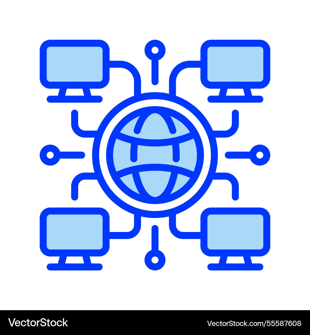 Wide area network line icon universal creative Vector Image