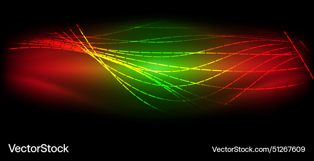 A red green and yellow wave on black Royalty Free Vector