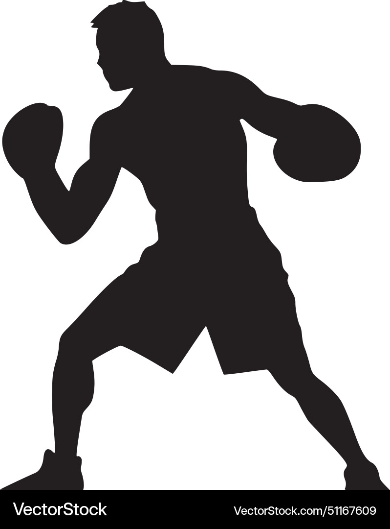 Boxing - black and white Royalty Free Vector Image