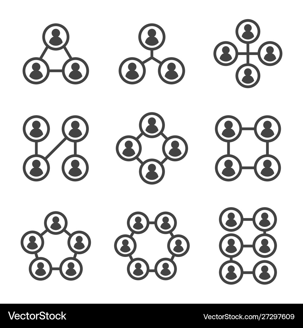 Icon-Set von Menschen verbinden Lizenzfreies Vektorbild